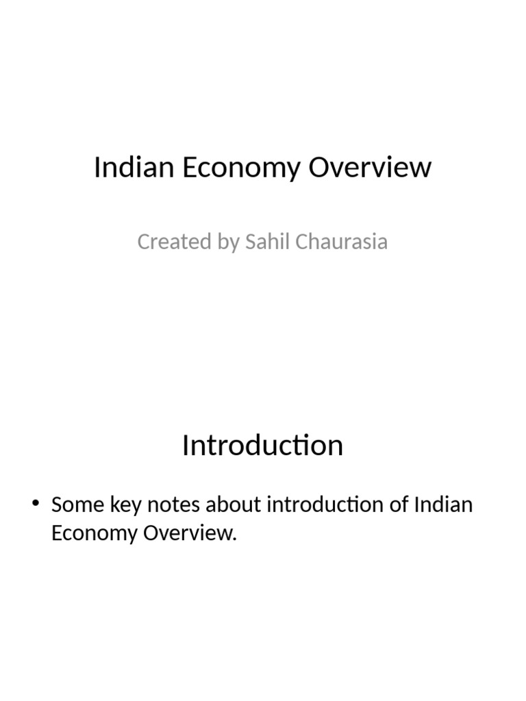 Indian Economy Overview | PDF