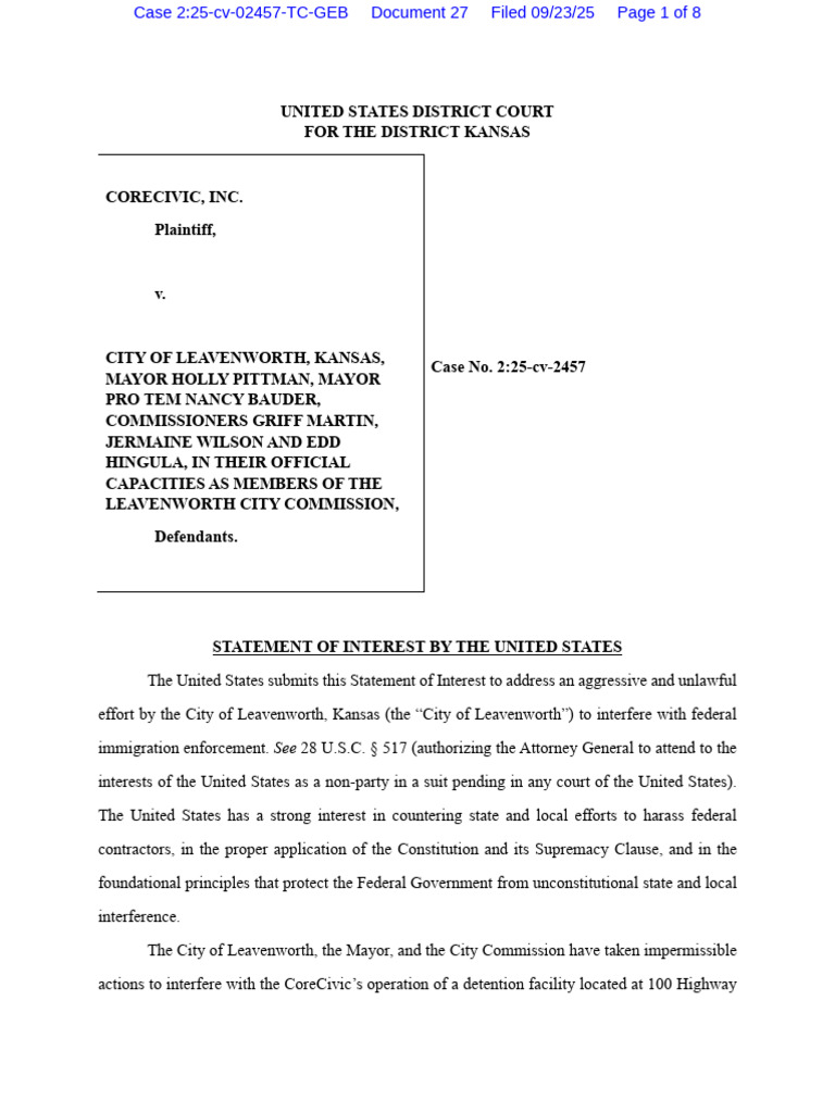 Doj Statement On Corecivic Legal Drama | PDF | Core Civic | Emigration, Immigration, and Refugees