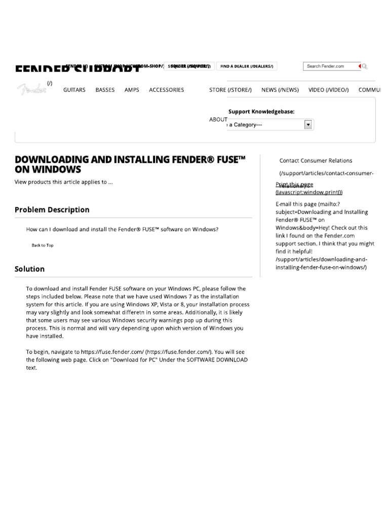 How To Install Fender Fuse | PDF