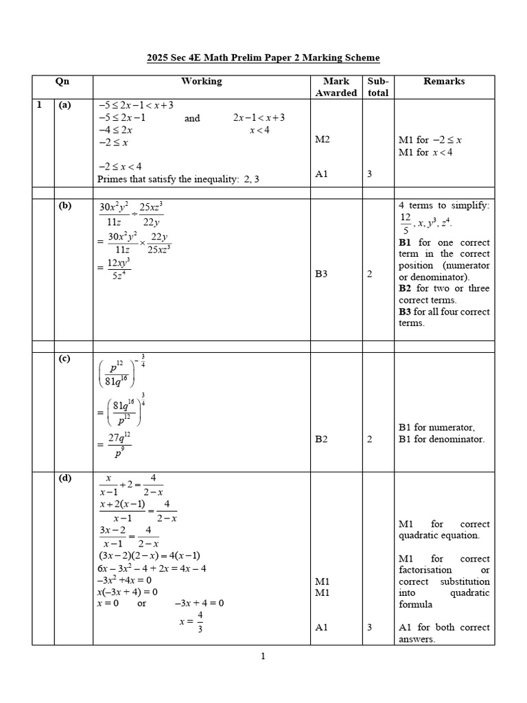 2025 Sec 4E Math Paper 2 Solutions | PDF | Triangle Geometry ...