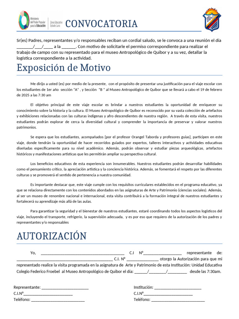 Exposicion de Motivo 1er y 2do Año Viaje | PDF | Museo | Maestros