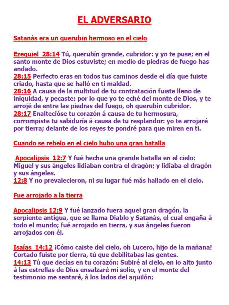 Caída y Engaño de Satanás | PDF | Satán | Pecado