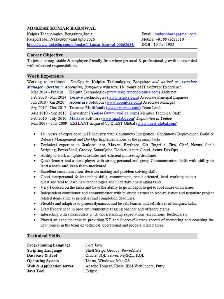 Azure Devops Architect Pdf Information Technology Computer