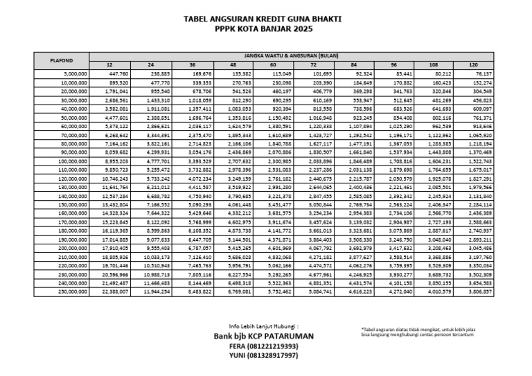 Tabel Angsuran PPPK 2025 | PDF
