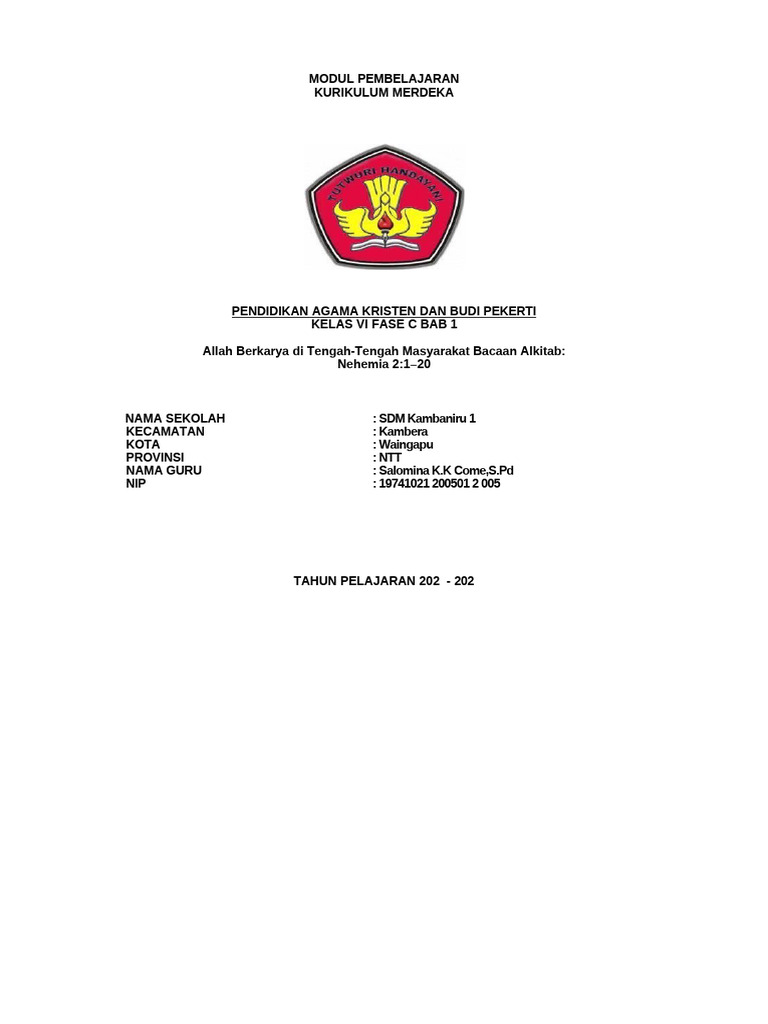 Modul Ajar Kls 6 Smster 1 | PDF