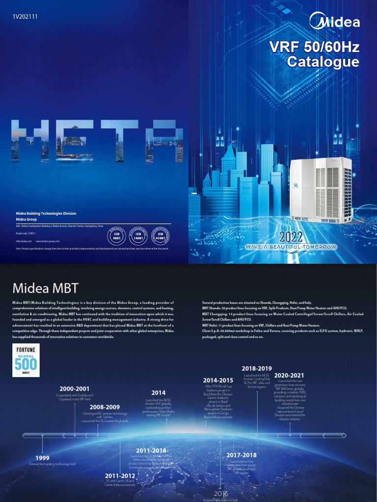 Midea VRF HVAC Solutions Catalogue | PDF | Engineering Thermodynamics ...