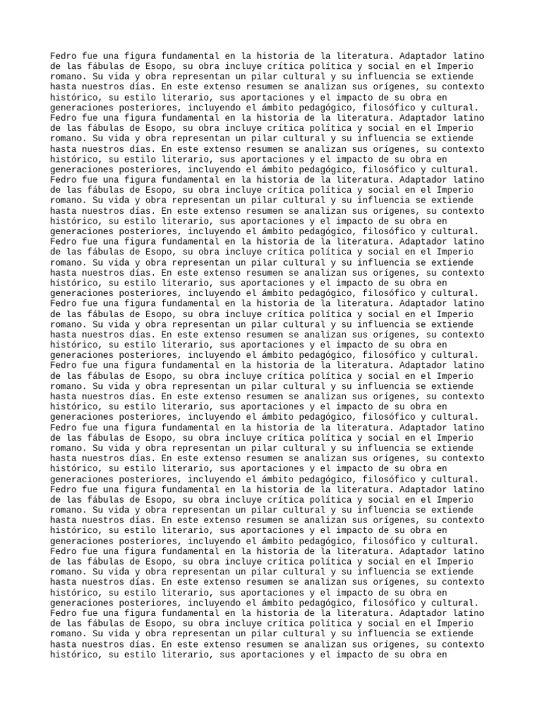 Fedro | PDF | Fábula | Esopo