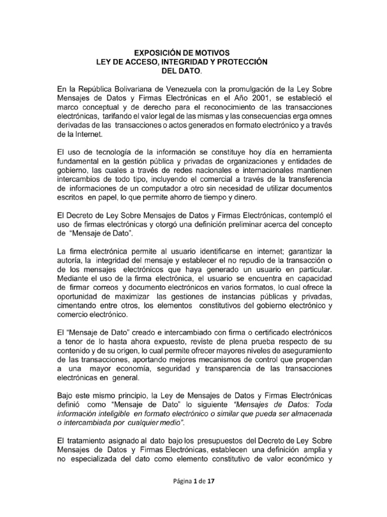 Proyectos de Ley Propuestos Por PROCERT | PDF