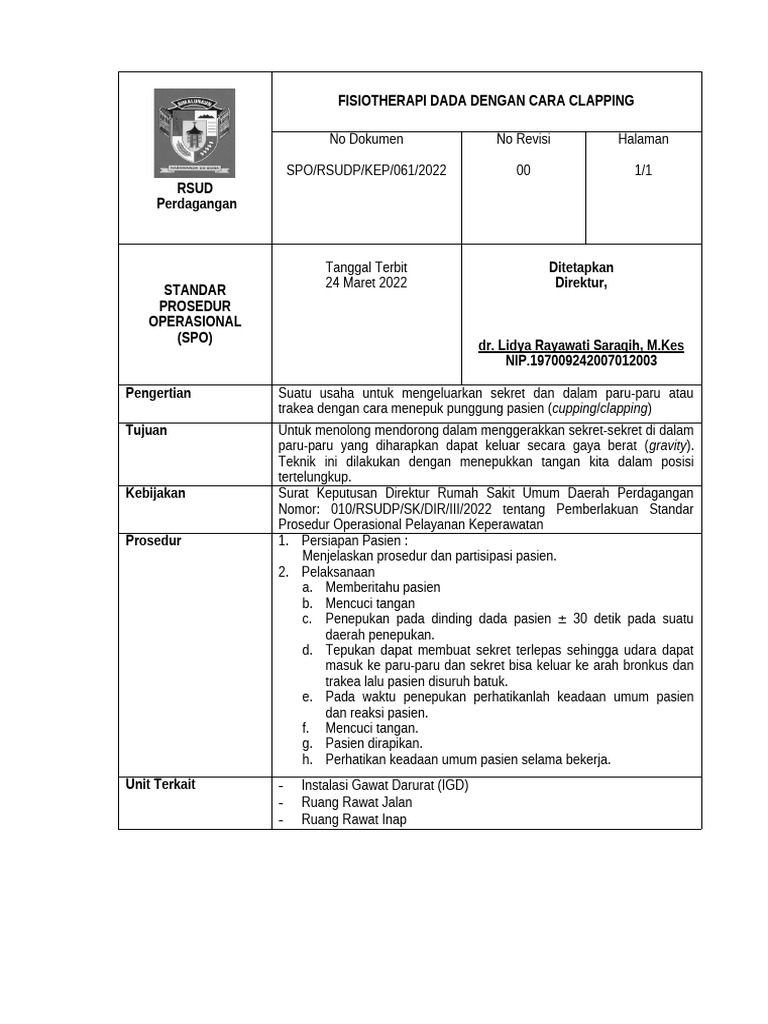 Fisioterapi Dada: Teknik Clapping | PDF