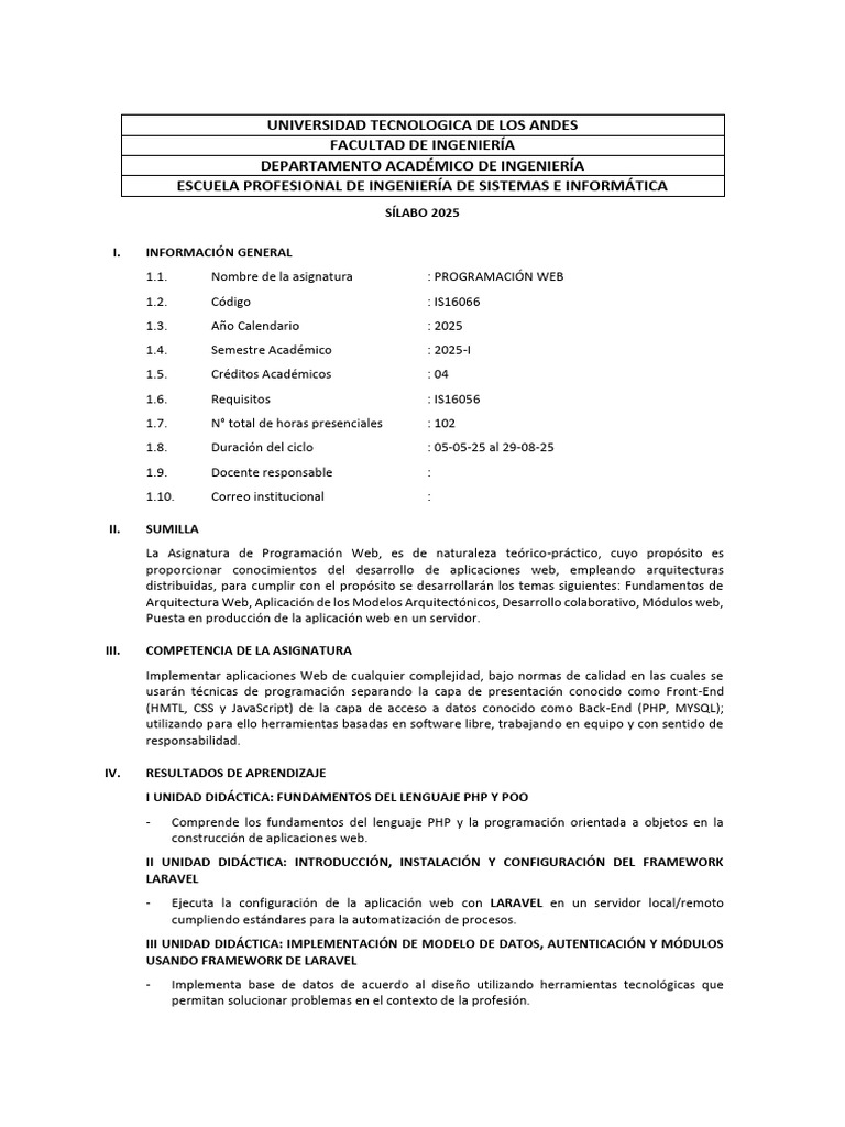Is16066 - Programacion Web | PDF | Php | Aplicación web