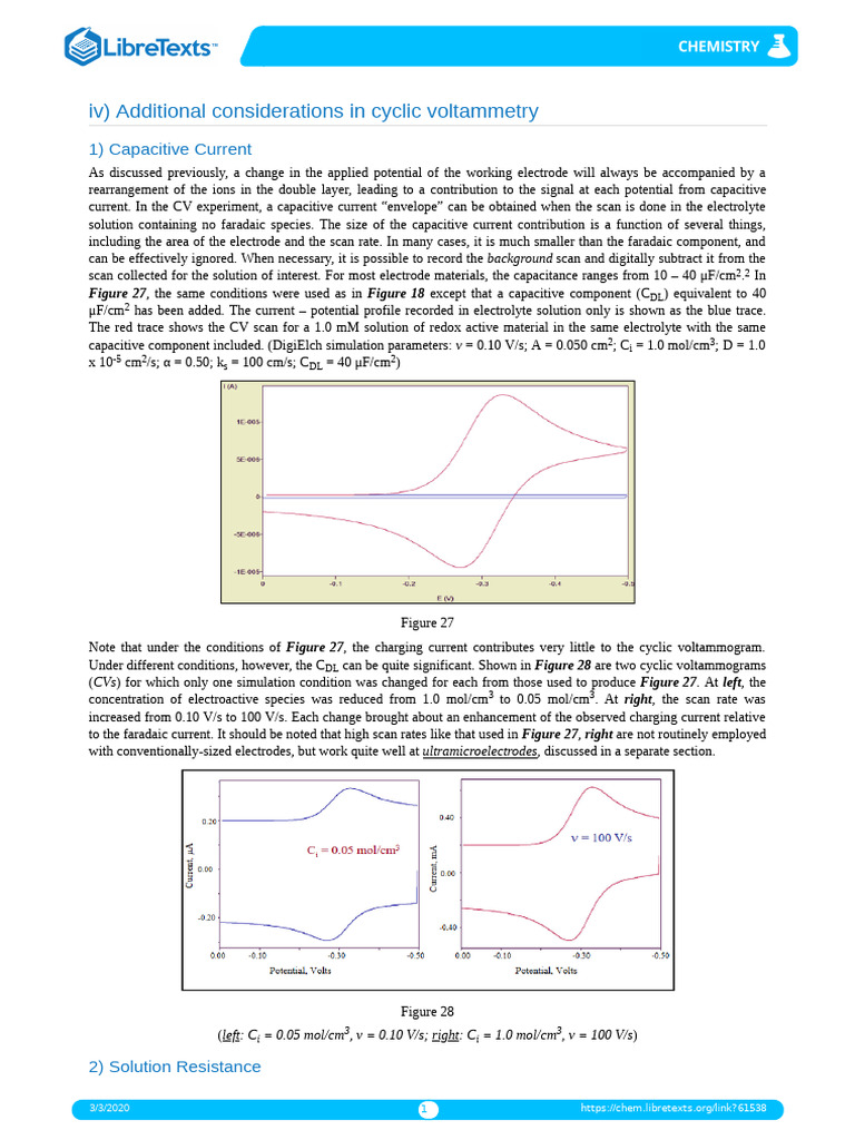 Capacitive Current in Cyclic Voltammetry | PDF | Physical Sciences ...