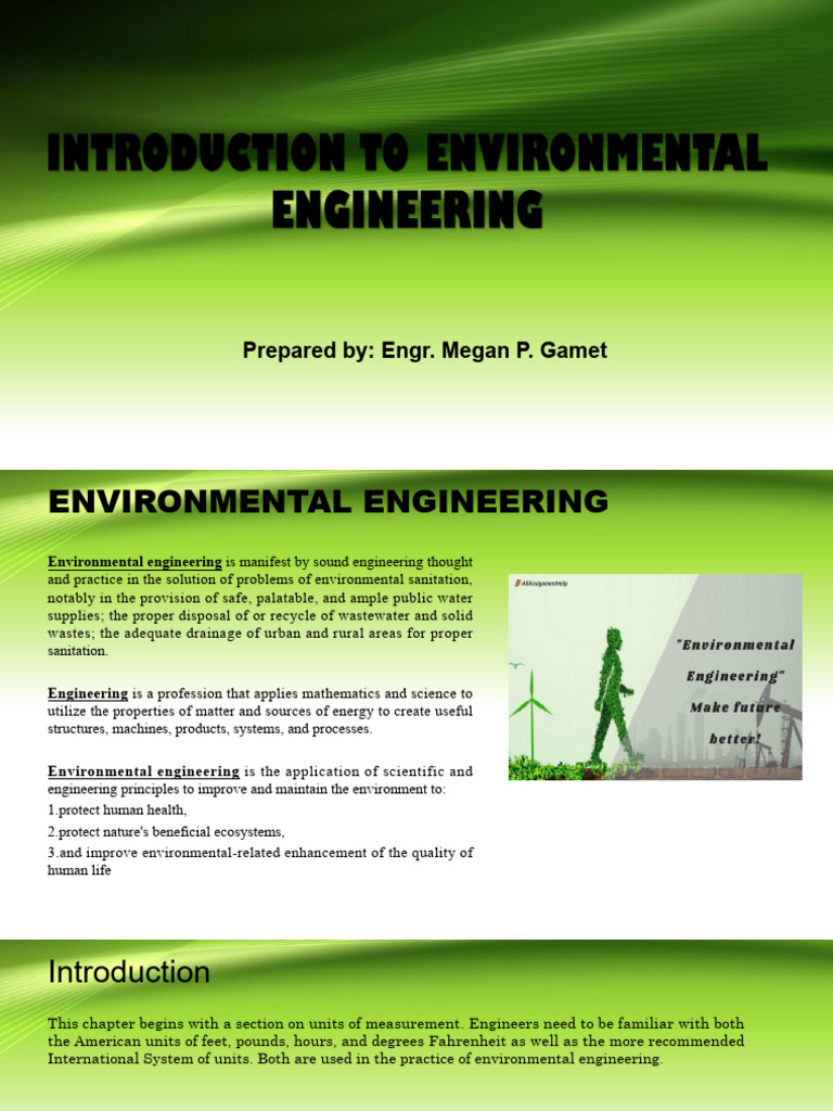 Overview of Environmental Engineering | PDF | Environmental Engineering ...
