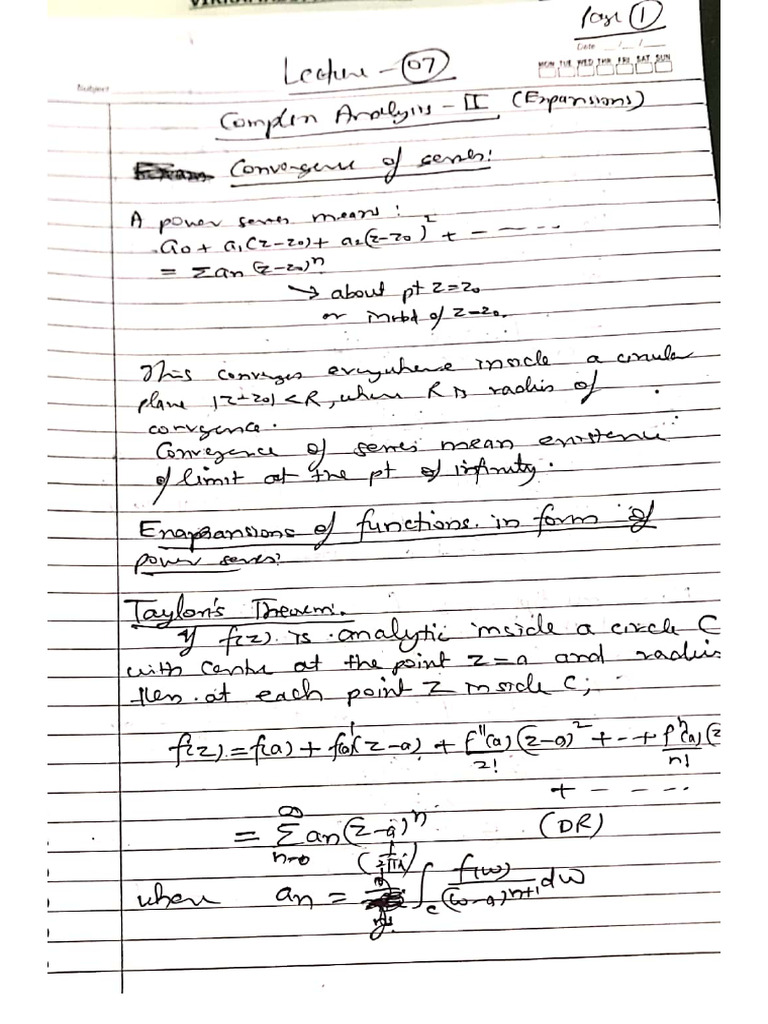 Lecture 07 Complex Analysis | PDF