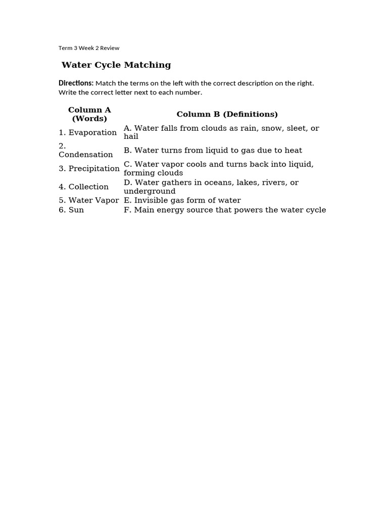 Term 3 Week 2 Review | PDF