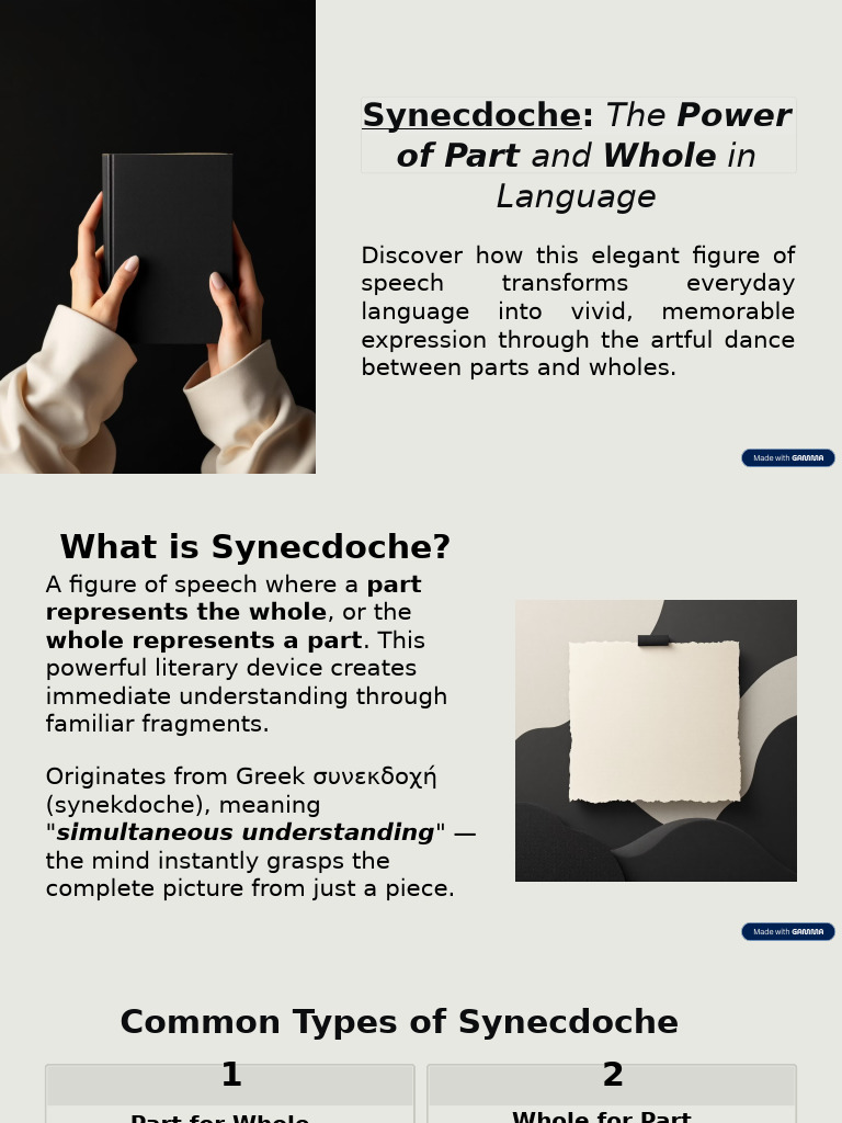 Synecdoche The Power of Part and Whole in Language | PDF