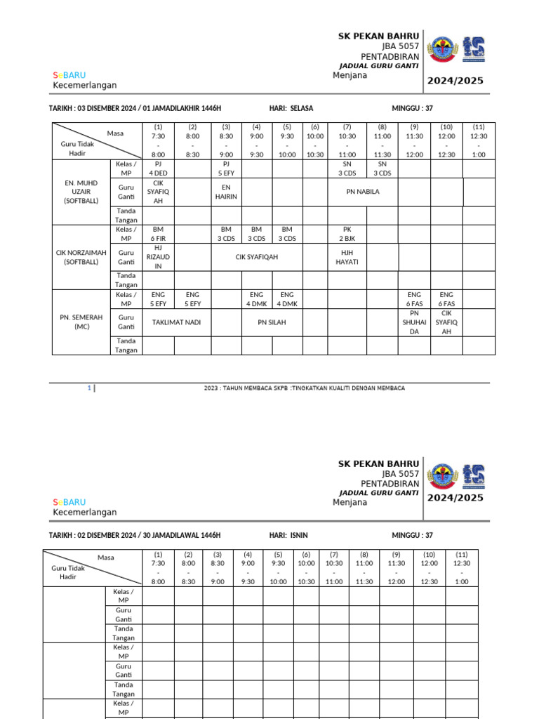 JBA 5057 Pentadbiran Menjana Kecemerlangan: Tarikh: 03 Disember 2024 / ...