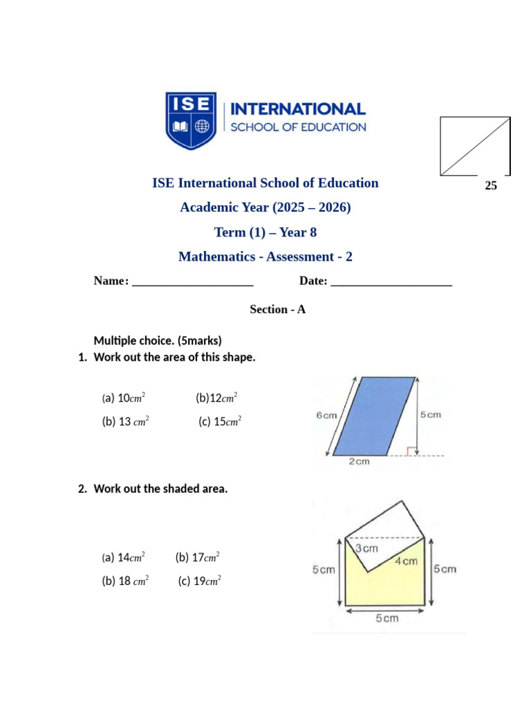 Year 8 | PDF | Volume | Area