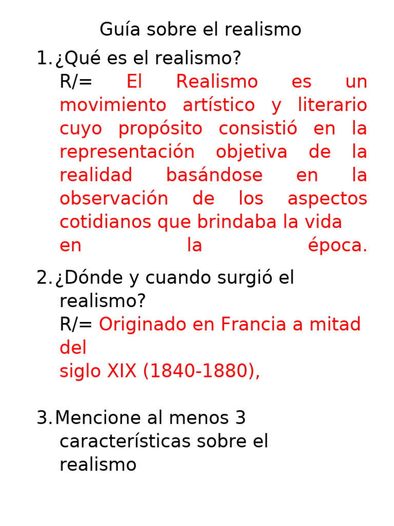 Orígenes del Realismo en Francia | PDF