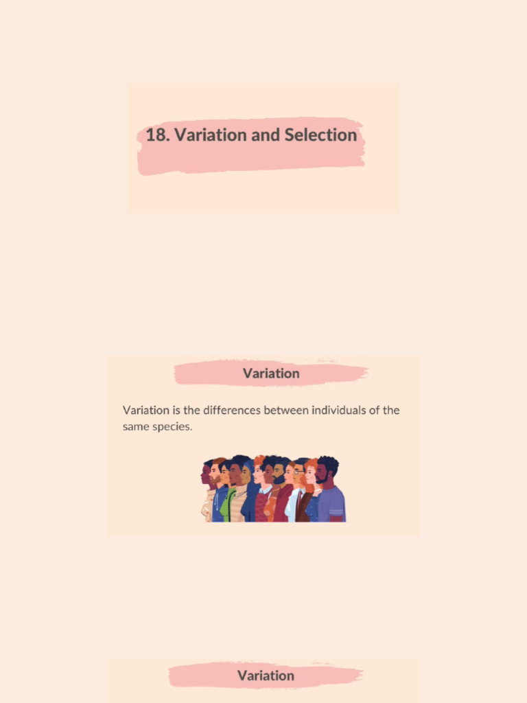 IGCSE CH - 18 Variation and Selection | PDF