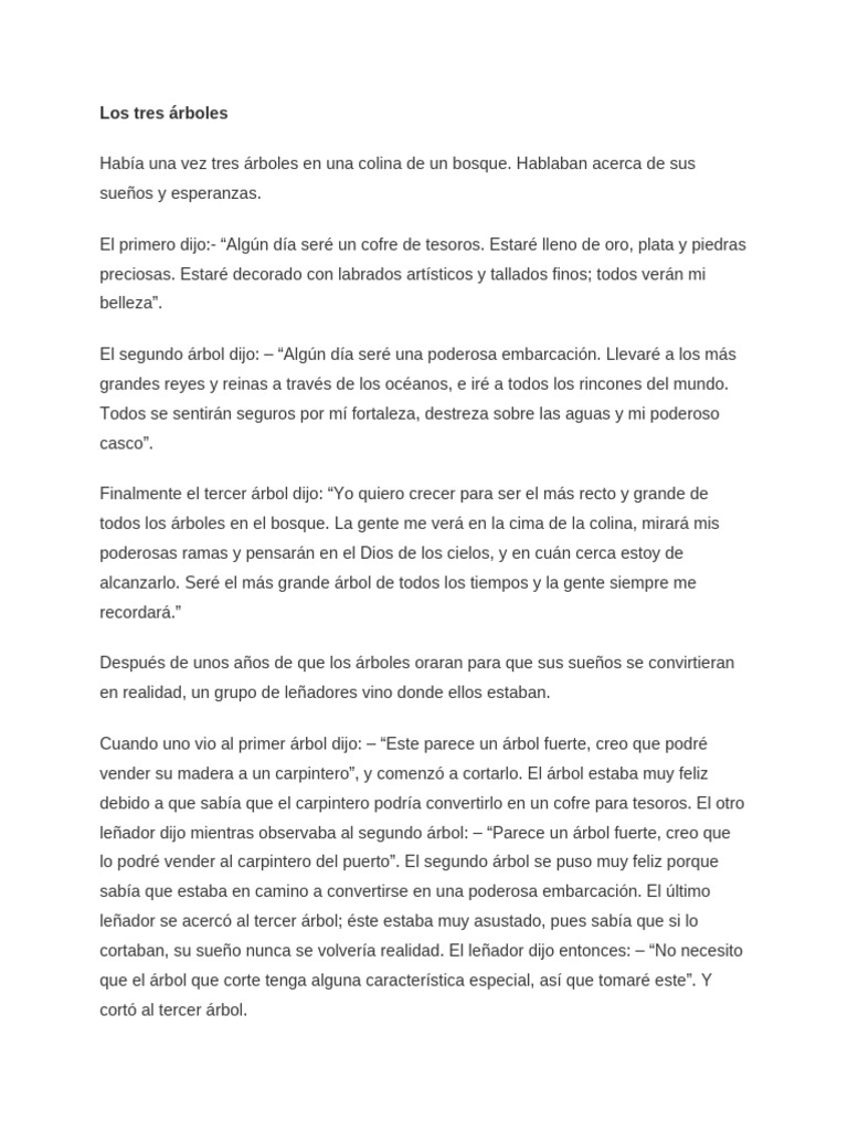 La historia de los tres árboles | PDF