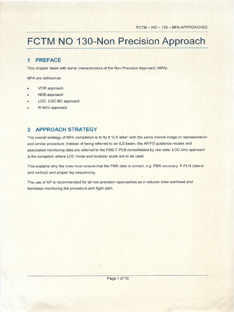 Airbus A320Series FCTM NO 130 - Non Precision Approach | PDF