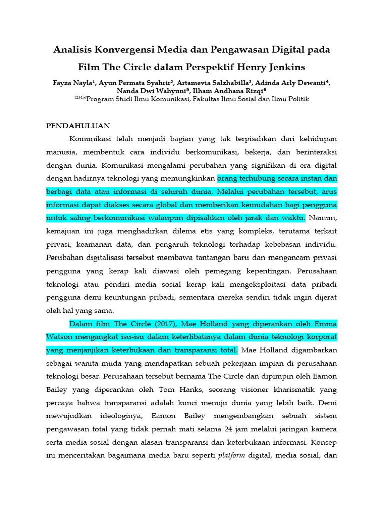 Kel.3 Analisis The Circle Highligt Dinda | PDF