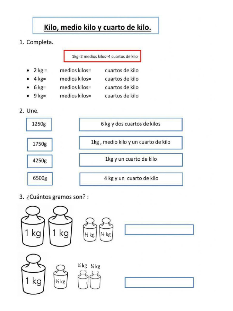 Kilo, Medio Kilo y Cuarto Kilo | PDF