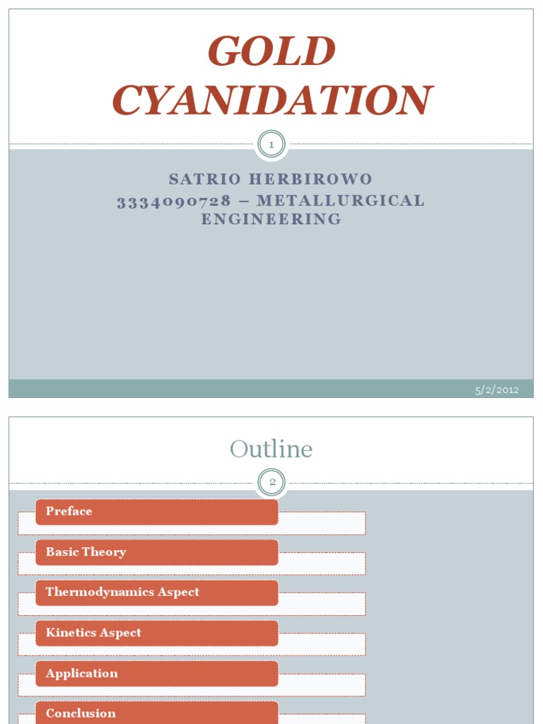 Gold Cyanidation Process Overview | PDF | Cyanide | Chemical Kinetics