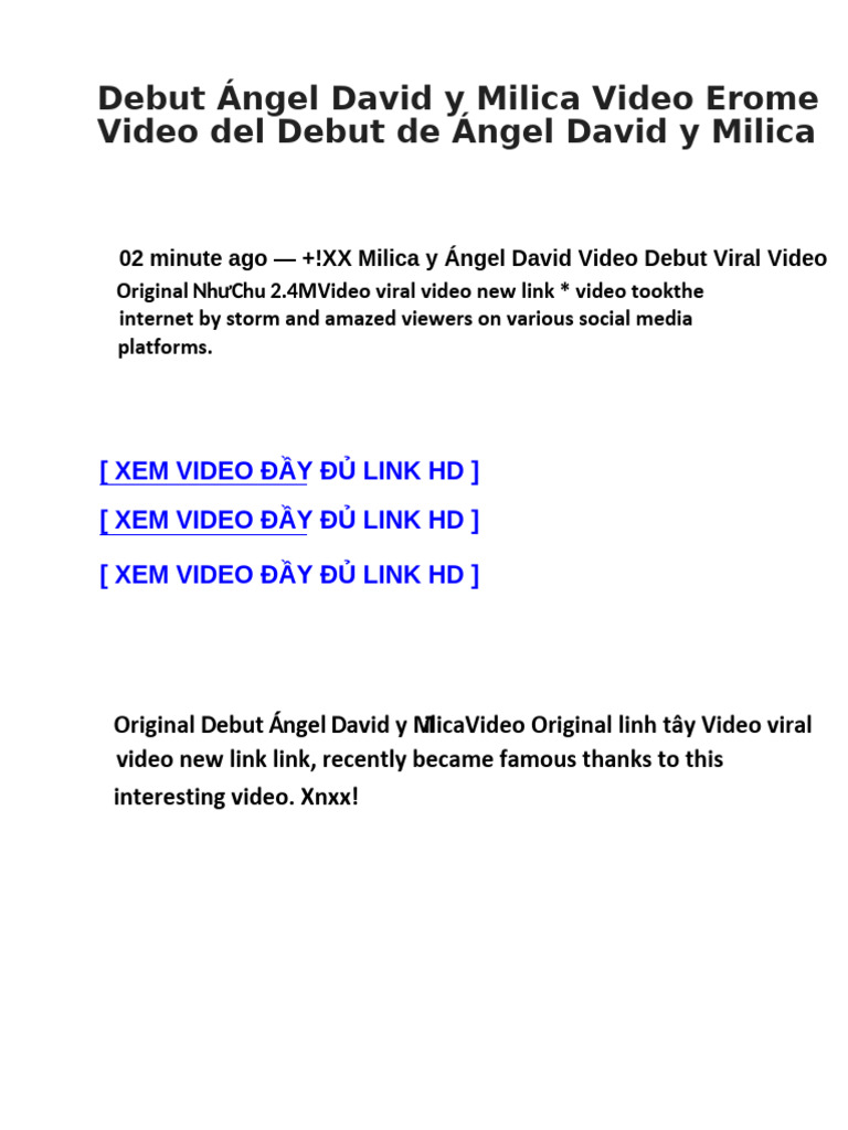ORIGINAL VIDEOS Milica Y Angel David Debut Full XXX Video On Telegram | PDF