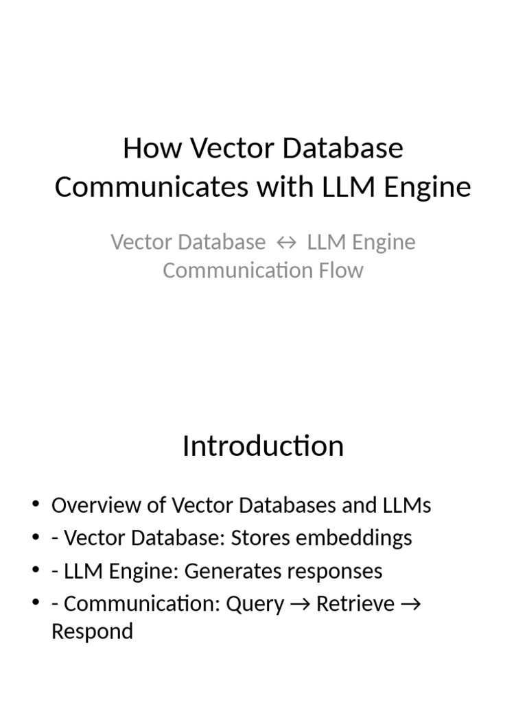 Vector DB LLM Communication | PDF
