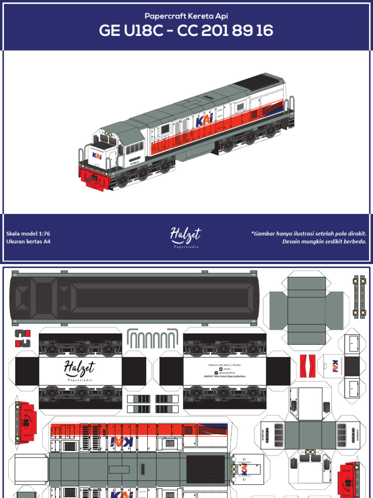 (Halzet) Papercraft Lokomotif CC 201 89 16 - Livery KAI | PDF