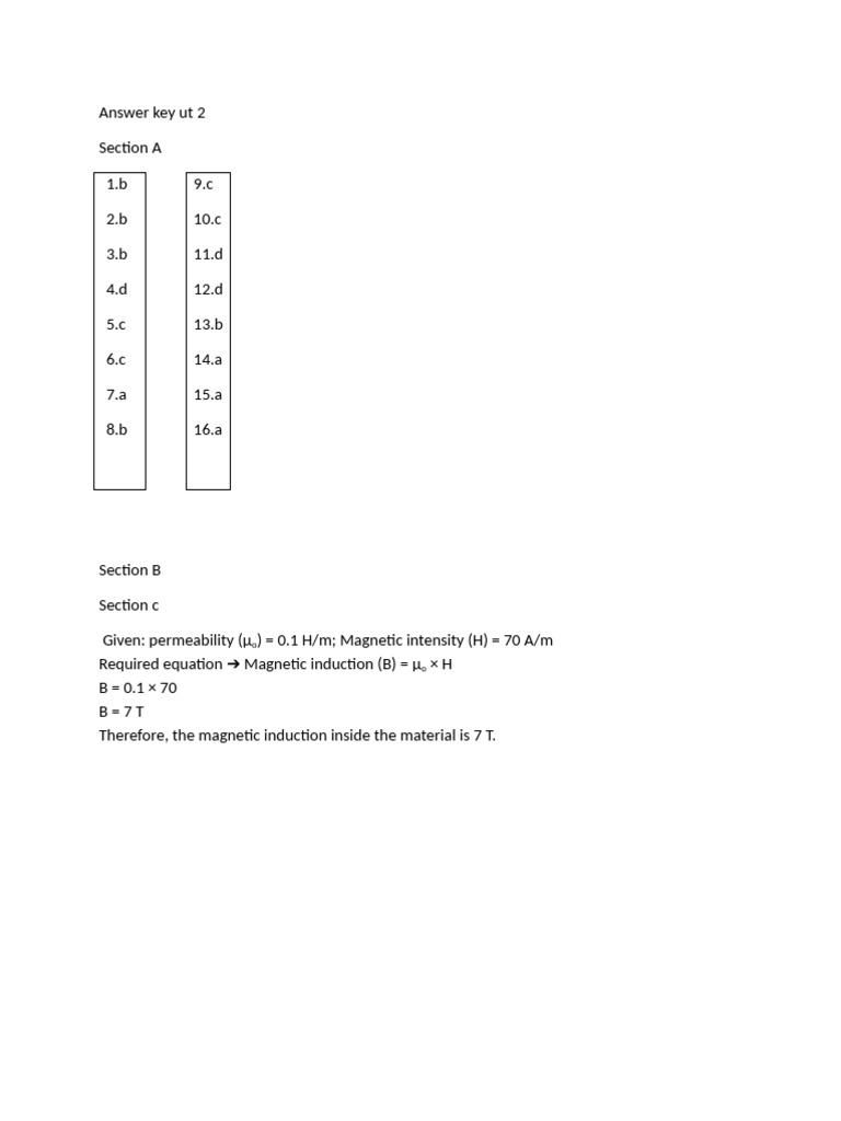 Answer Key Ut 2 | PDF
