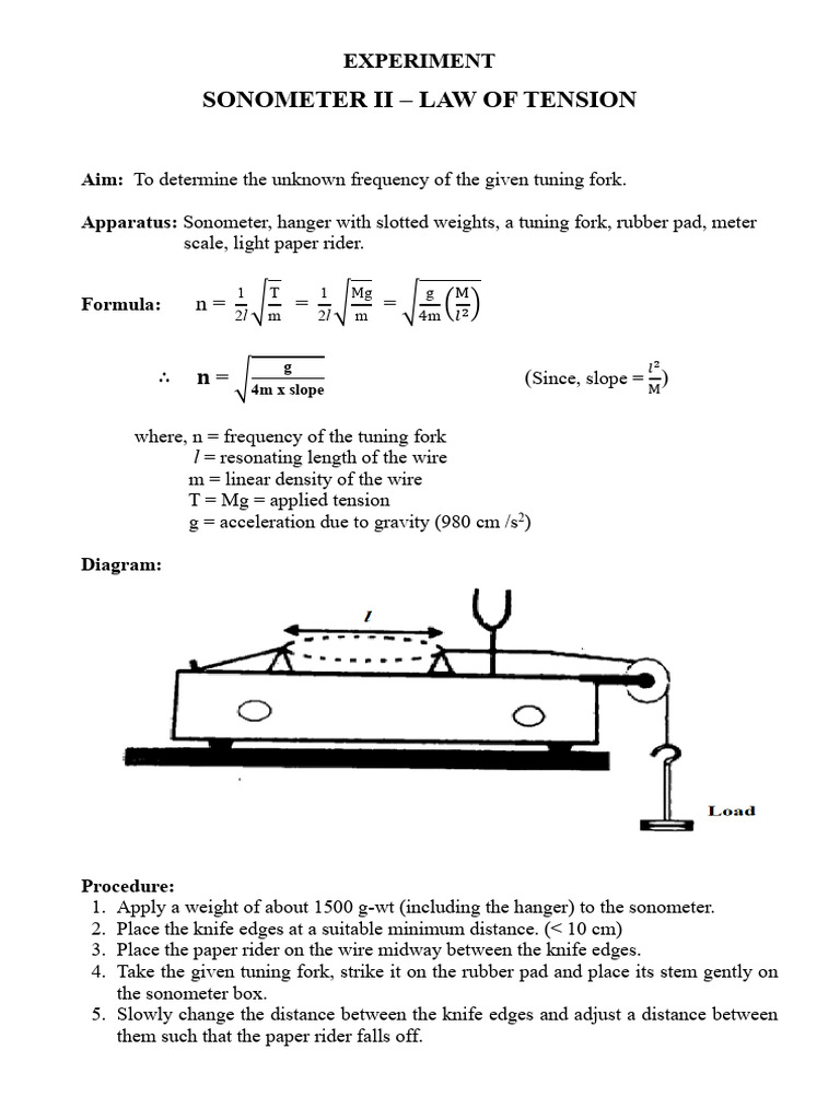 Long Expt Sonometer 2 25-26 | PDF | Physical Quantities | Mechanics