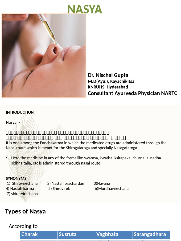 Nasya | PDF | Ayurveda
