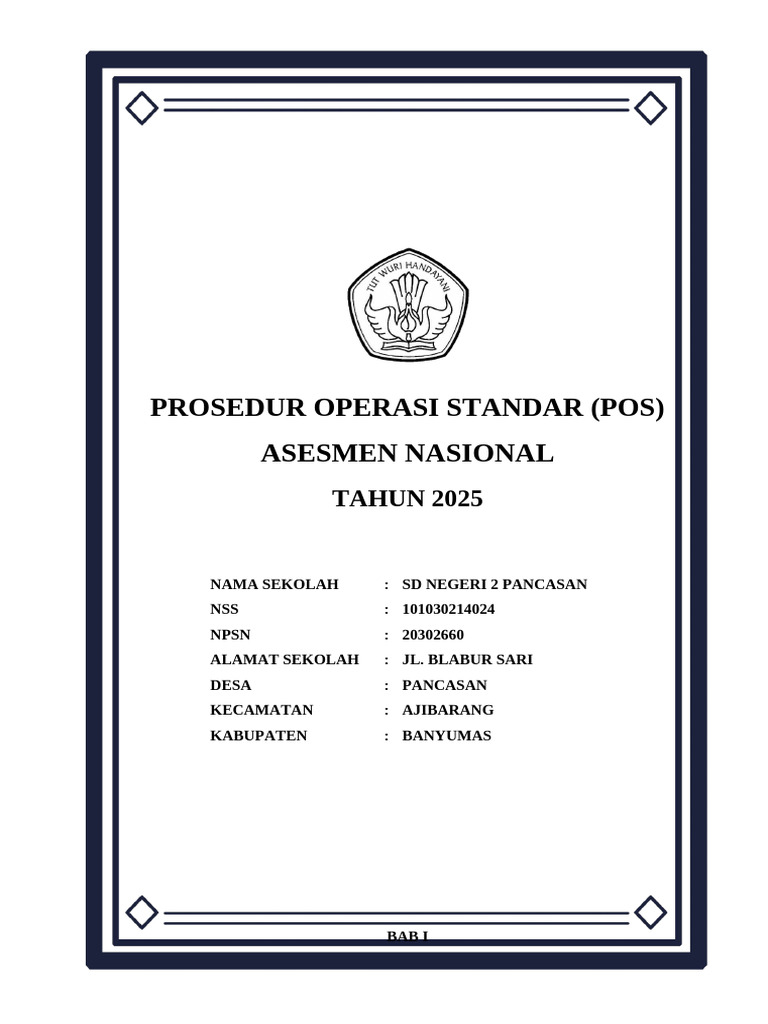 Panduan POS ANBK 2025 untuk SD | PDF