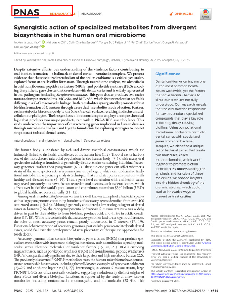 Loop Yao Et Al 2025 Synergistic Action of Specialized Metabolites From ...