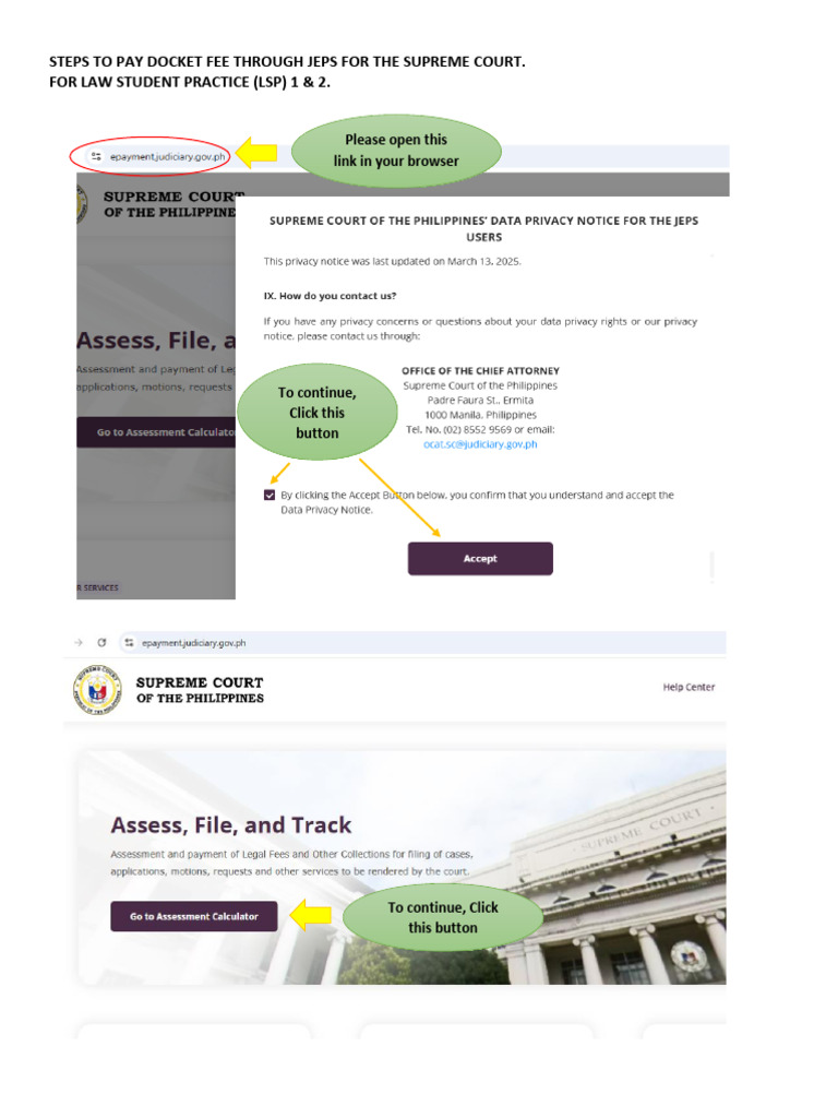 JEPS Payment Steps for Supreme Court | PDF