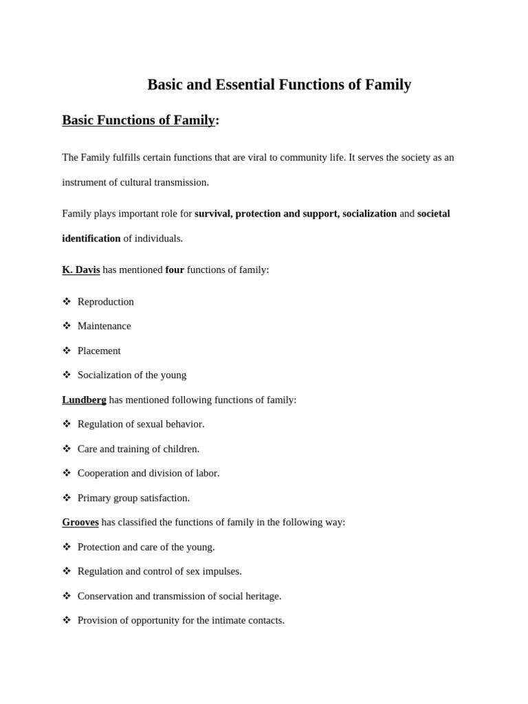 Family (Functions of Family) | PDF | Socialization | Society