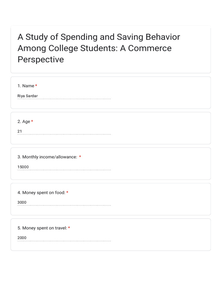 A Study of Spending and Saving Behavior Among College Students - A ...