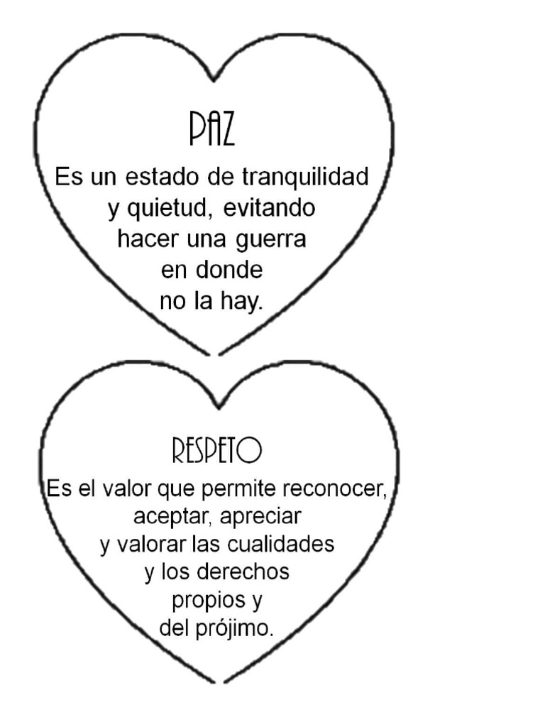 Imprimible - Corazones Valores | PDF