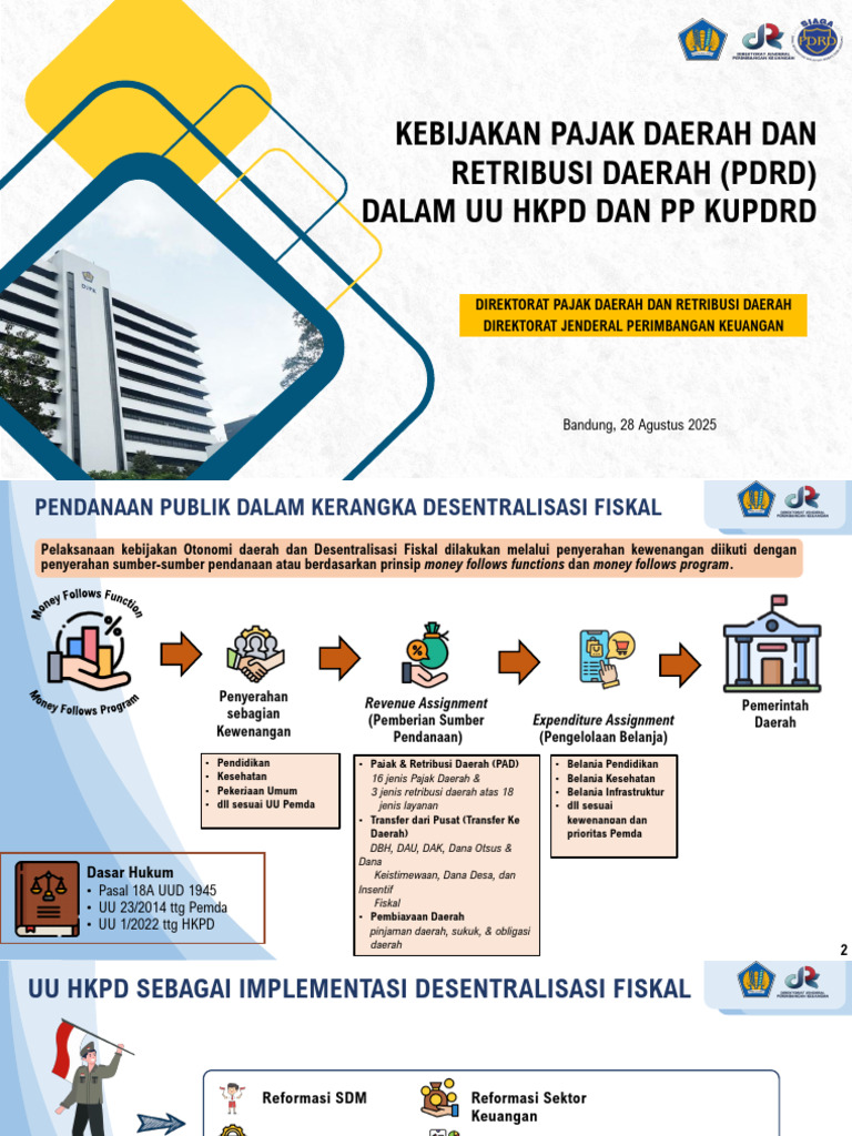 Kemenkeu - Kebijakan PDRD HKPD - Rapat RUU Metrologi Legal - 280825 | PDF