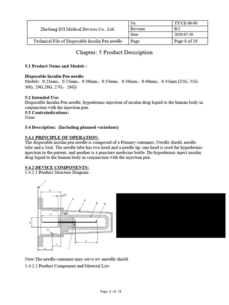 Product Specification - Pen Needle Insulin | PDF | Medical Equipment ...