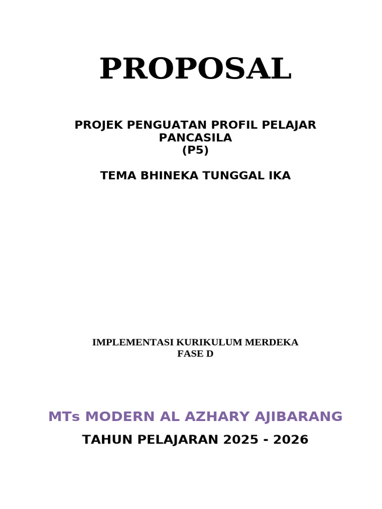 Proposal p5 Kelas 9 | PDF