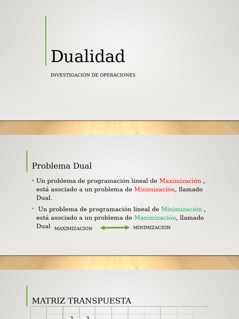 Presentación Dualidad | PDF