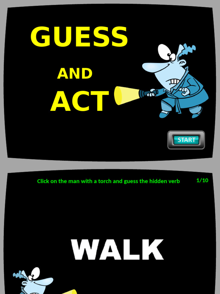 Guess the Hidden Verbs Activity | PDF