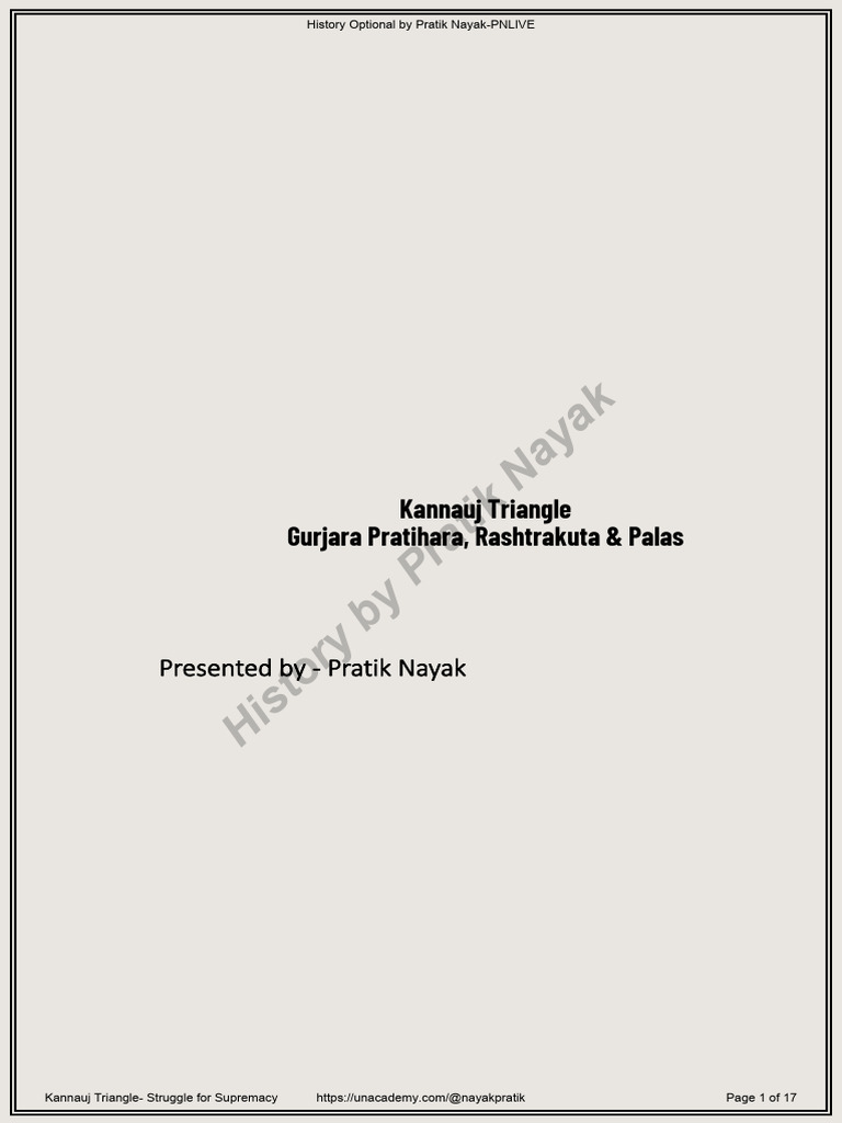 Kannauj Triangle: Power Struggle Overview | PDF
