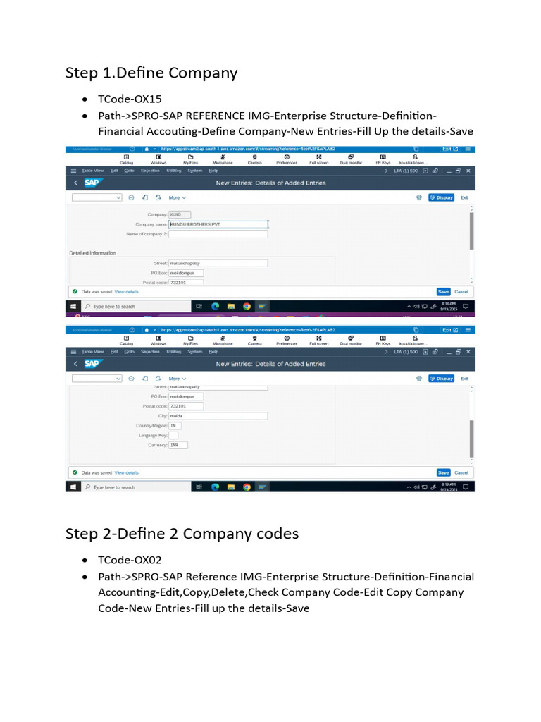 SAP Company Code Setup Guide | PDF