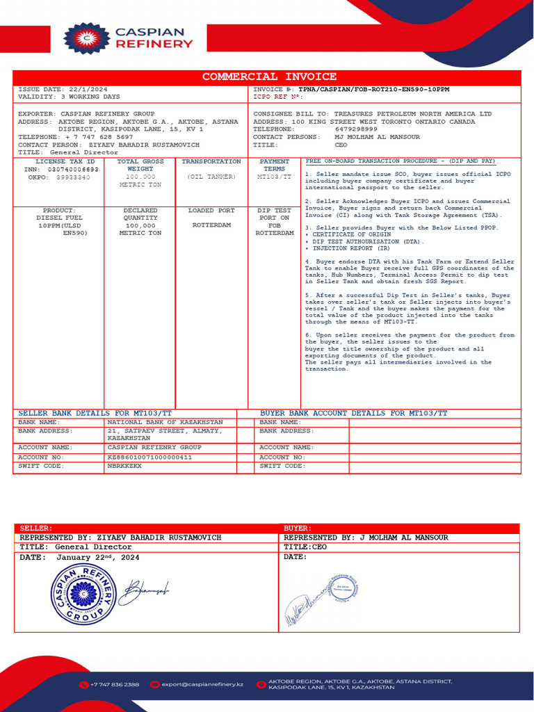 Invoice for Diesel Fuel Transaction | PDF | Invoice | Fuel Oil
