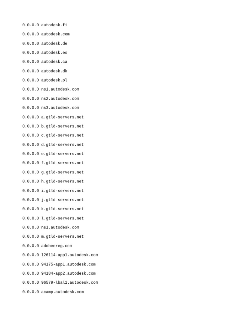 Autodesk Host Block List 2025 | PDF