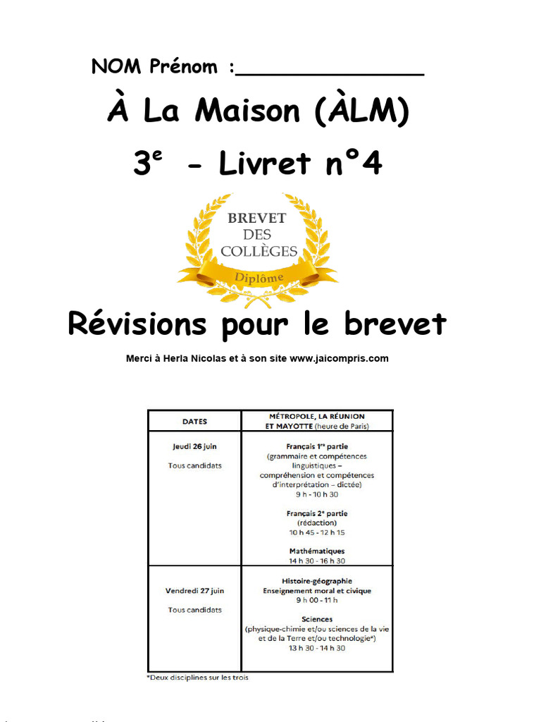 Révisions Brevet 3e : Exercices Pratiques | PDF | Mathématiques